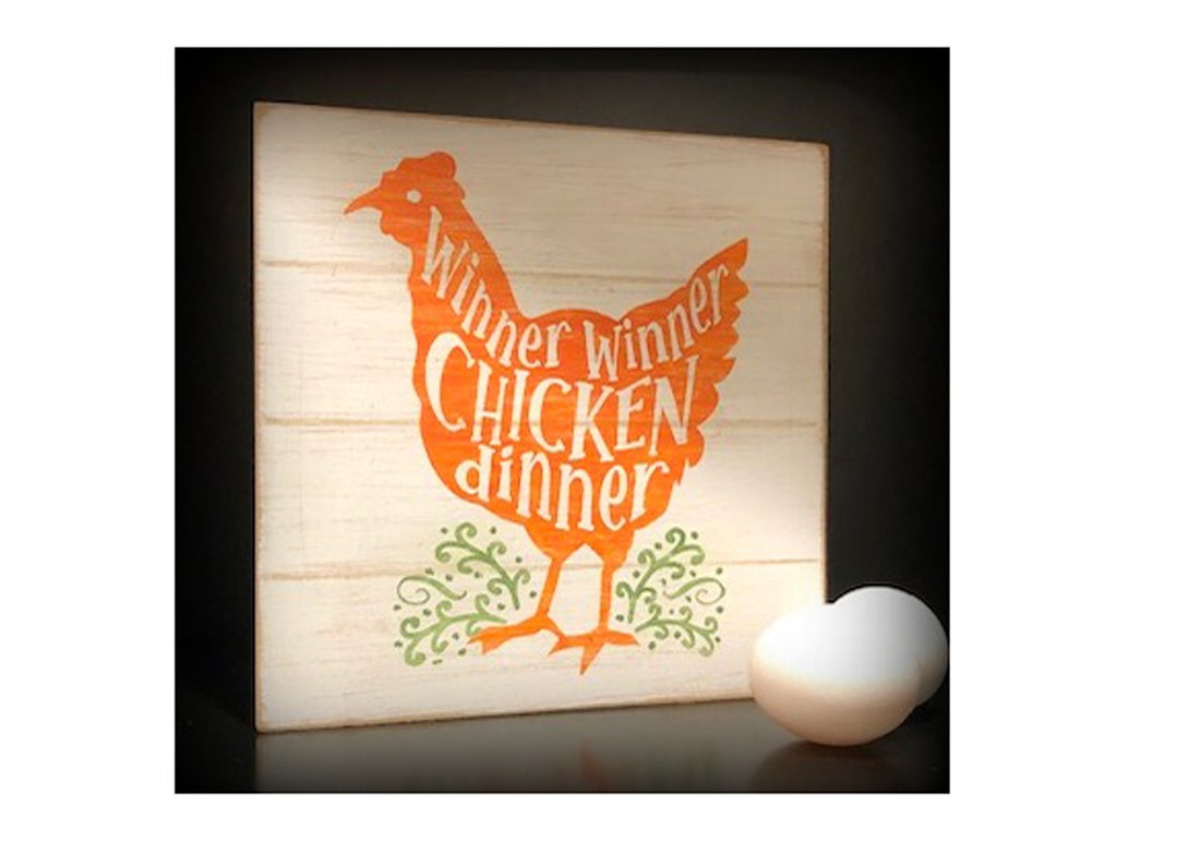Winner Winner Chicken Dinner Sign, Typography Sign, Hand Painted ...