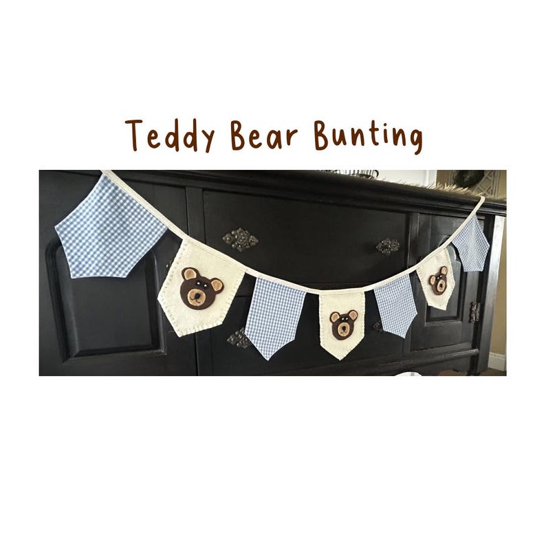 Teddy Bear Fabric Bunting, Nursery Bunting, Teddy Bear Decor, Felt ...