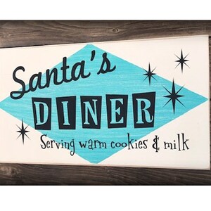 Santa's Diner Sign Christmas Diner Holiday Diner Sign Christmas Decor ...