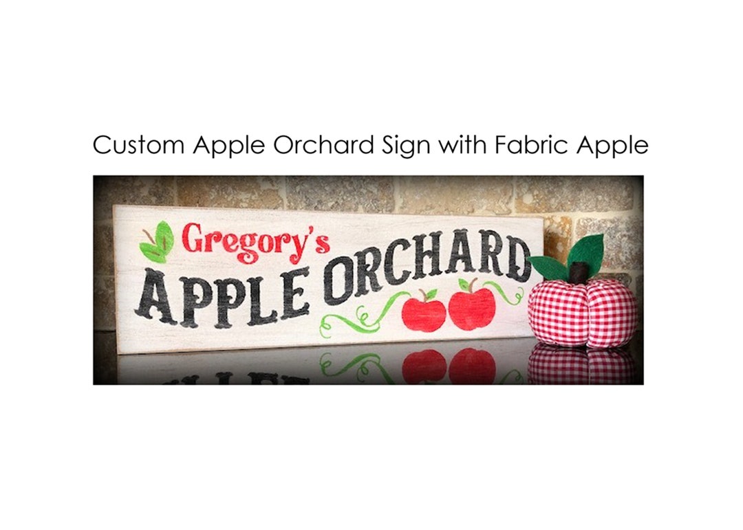 Custom Apple Orchard Sign, Wood Apple Sign, Apple Decor, Apple Orchard ...
