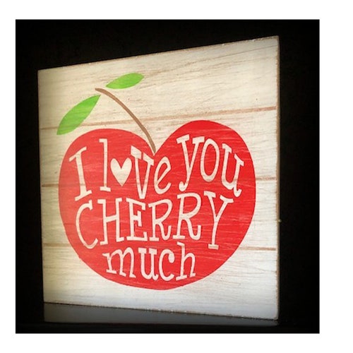 Cherry Sign Cherry Decor Hand Painted Cherry Sign Cherries - Etsy
