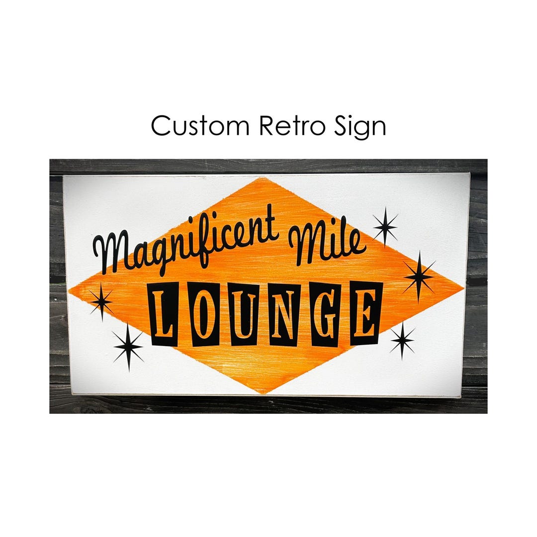 Custom Retro Family Name Sign: Mid-century Modern Decor - Etsy