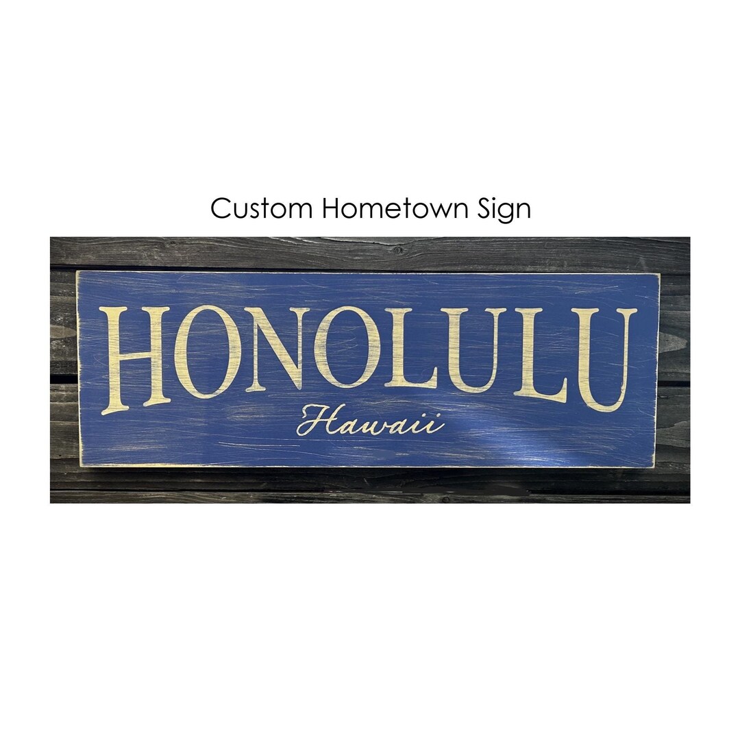 Custom Hand-painted Hometown Sign: Distressed Vintage Style - Etsy