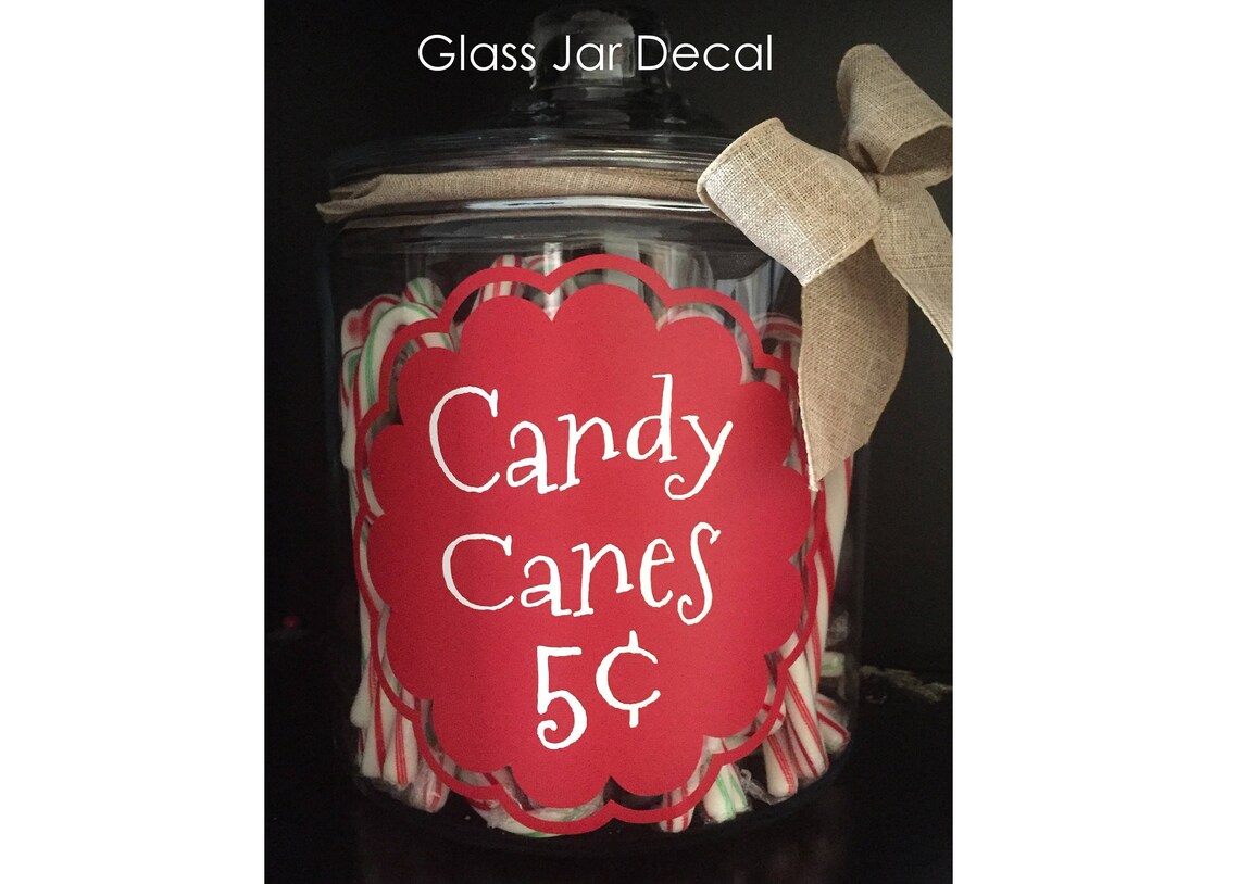 Candy Canes 5 Cent DECAL Candy Decal Scalloped Decal - Etsy