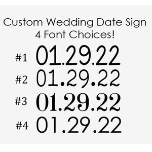 Hand Painted Wedding Date Sign, Choose Your Font Style and Colors ...