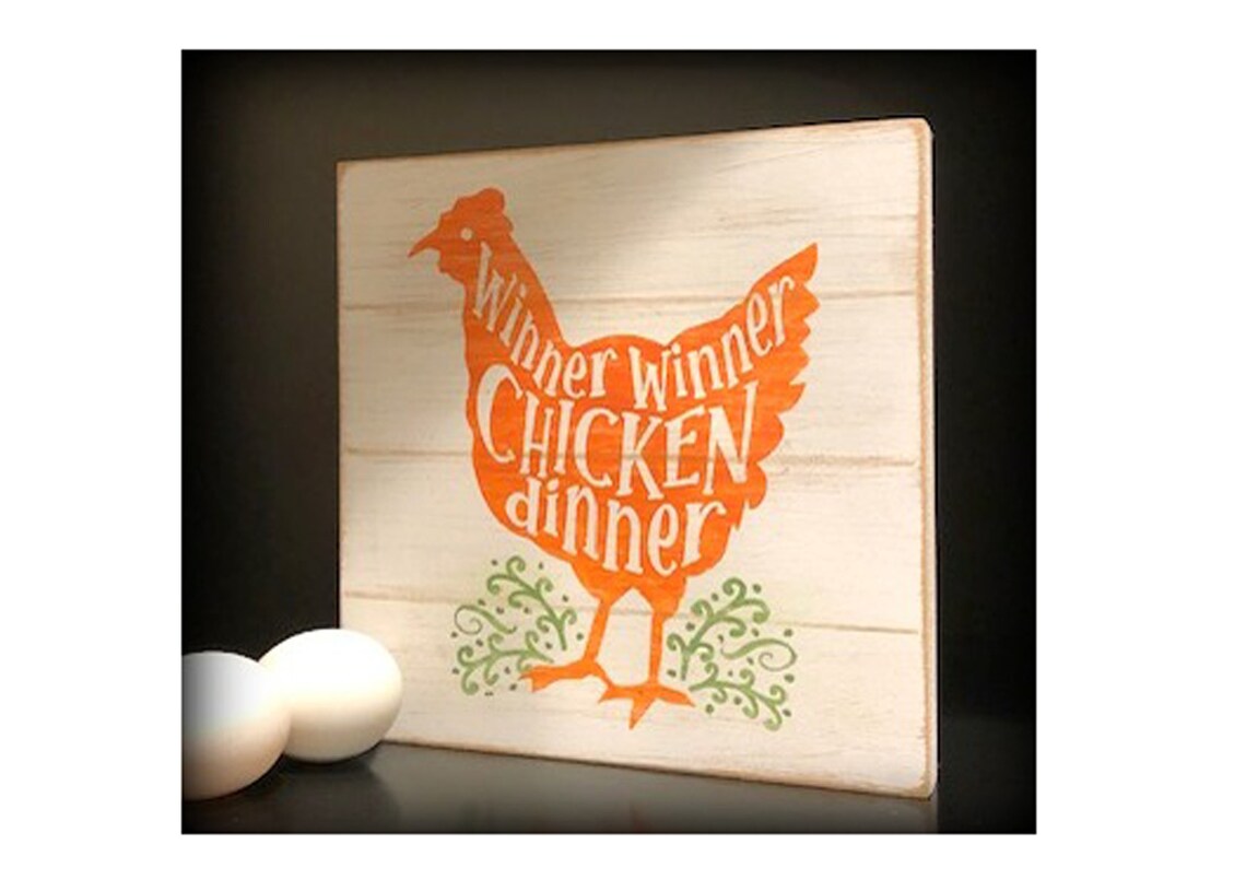 Winner Winner Chicken Dinner Sign Typography Sign Hand - Etsy
