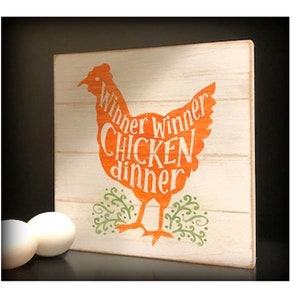 Winner Winner Chicken Dinner Sign, Typography Sign, Hand Painted ...