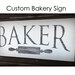 Bakery Sign Rustic Bakery Sign Rolling Pin Baker Bake - Etsy