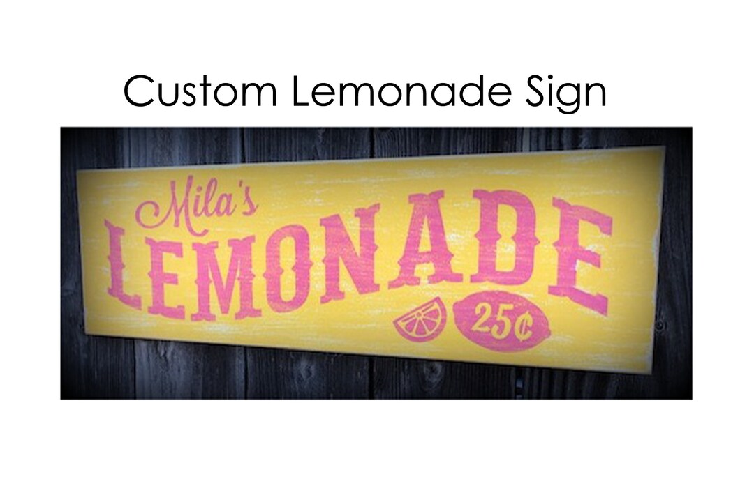 Custom Fresh Lemonade Sign Lemonade for Sale Lemon Decor - Etsy