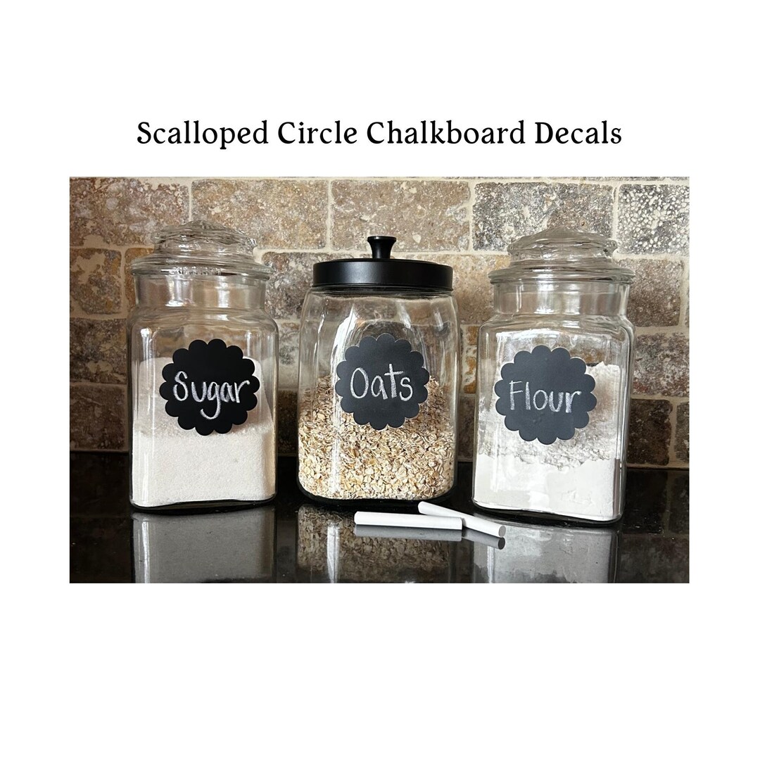 Mercantile Chalkboard Decals, 3 Sizes, Scalloped Circle Chalk Decals ...