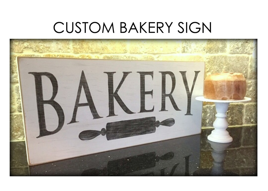 Bakery Sign Rustic Bakery Sign Rolling Pin Baker Bake - Etsy