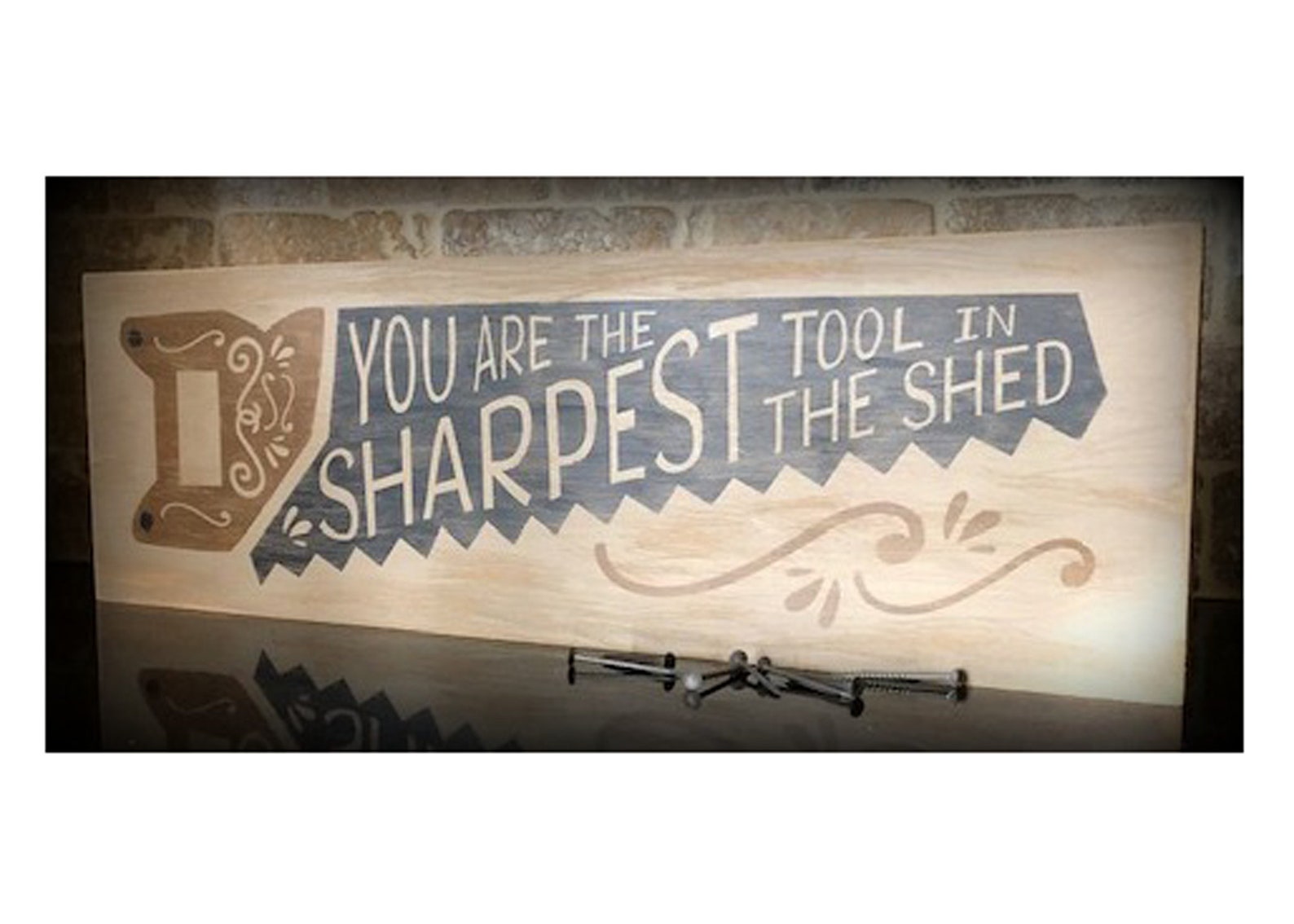 Sharpest Tool in the Shed Sign, Hand Painted Tool Sign, Work Shop Sign ...