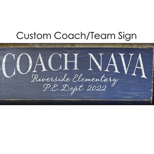 Custom Coach Sign, Coach Gift, Sports Team Sign, Vintage Sign, Cross ...
