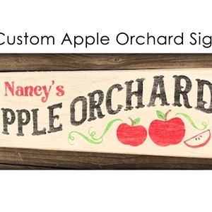 Custom Apple Orchard Sign, Wood Apple Sign, Apple Decor, Apple Orchard ...