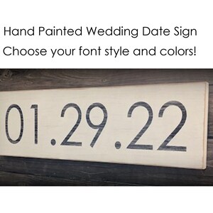 Hand Painted Wedding Date Sign, Choose Your Font Style and Colors ...