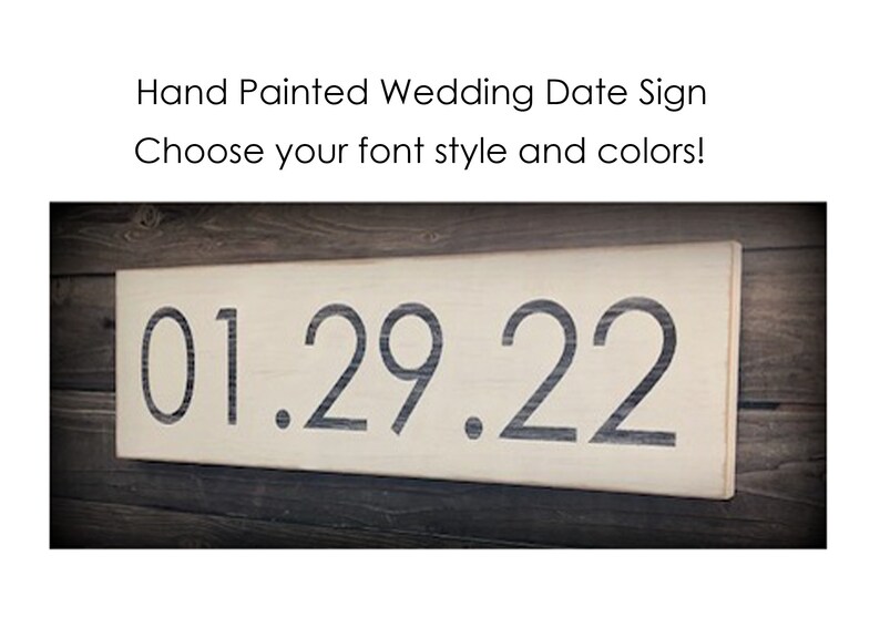 Hand Painted Wedding Date Sign Choose Your Font Style and - Etsy