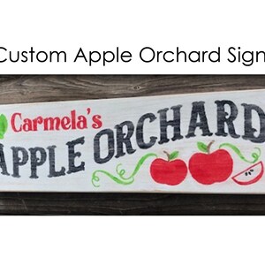 Custom Apple Orchard Sign, Wood Apple Sign, Apple Decor, Apple Orchard ...