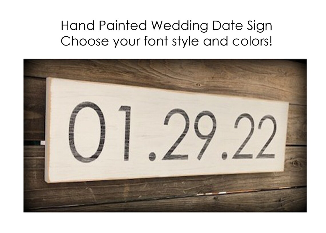 Hand Painted Wedding Date Sign Choose Your Font Style and - Etsy
