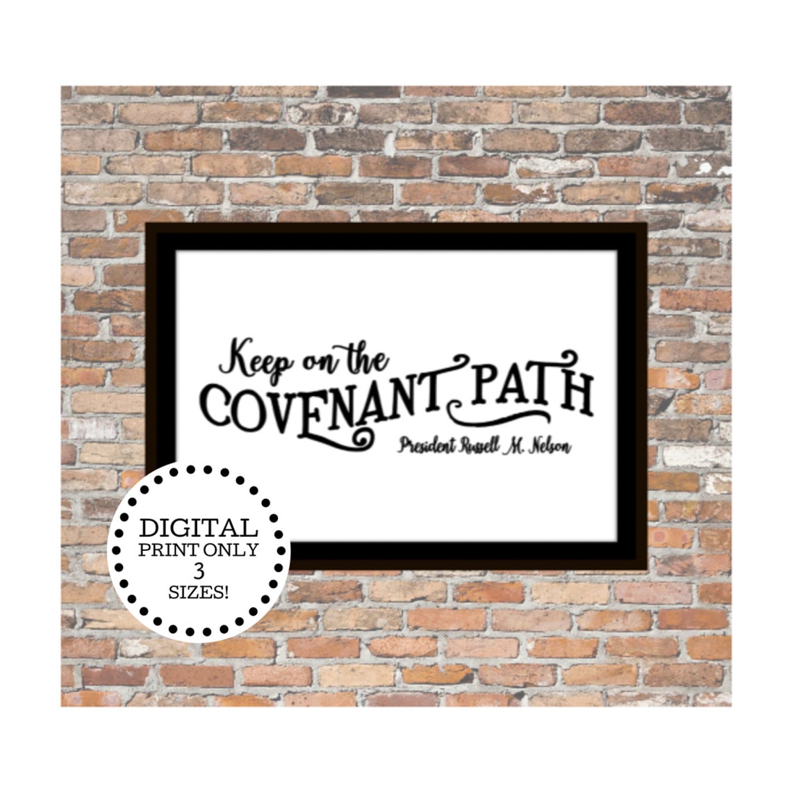 Digital Print Keep on the Covenant Path Sign LDS Quote - Etsy