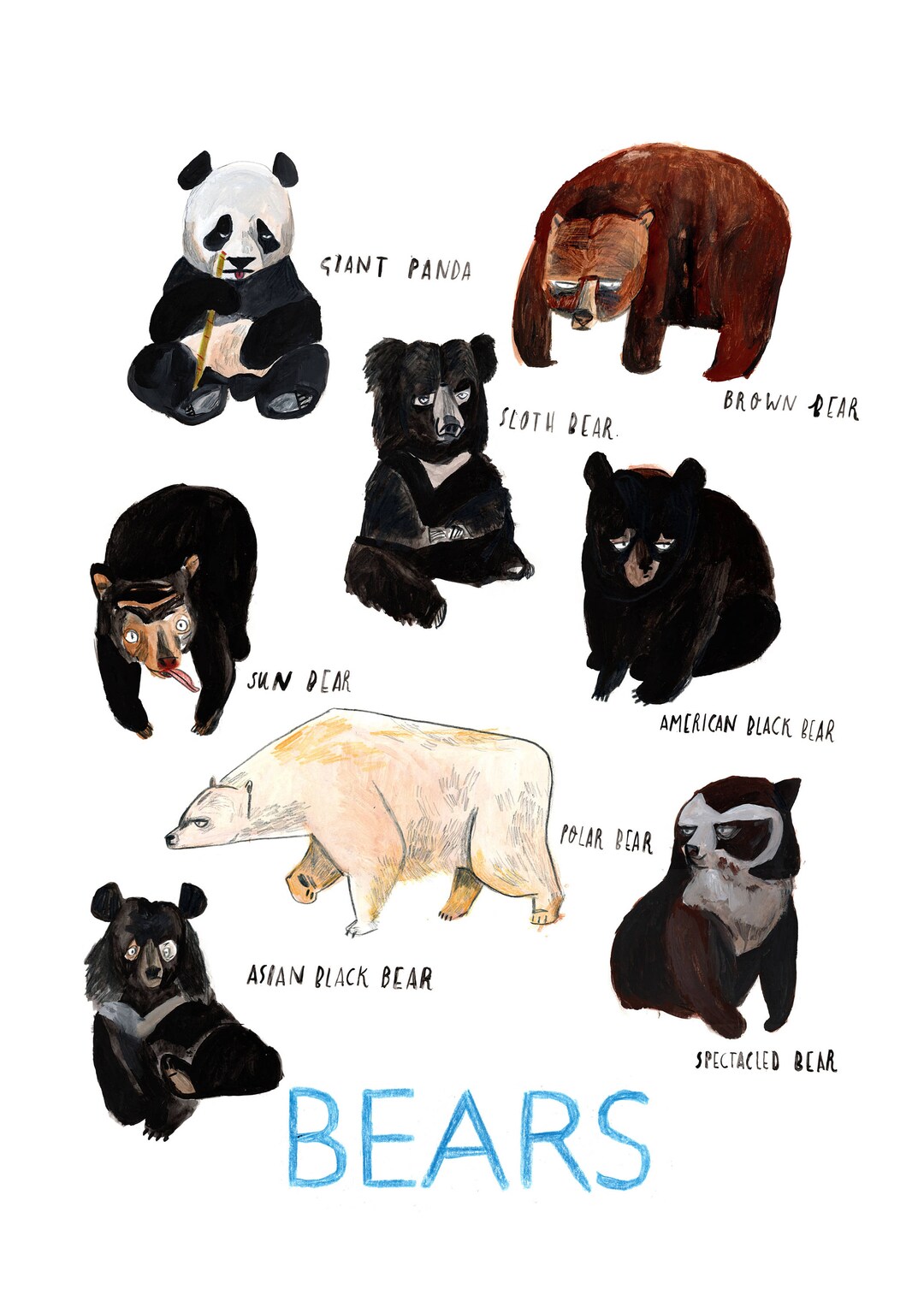 Bear Poster - Etsy