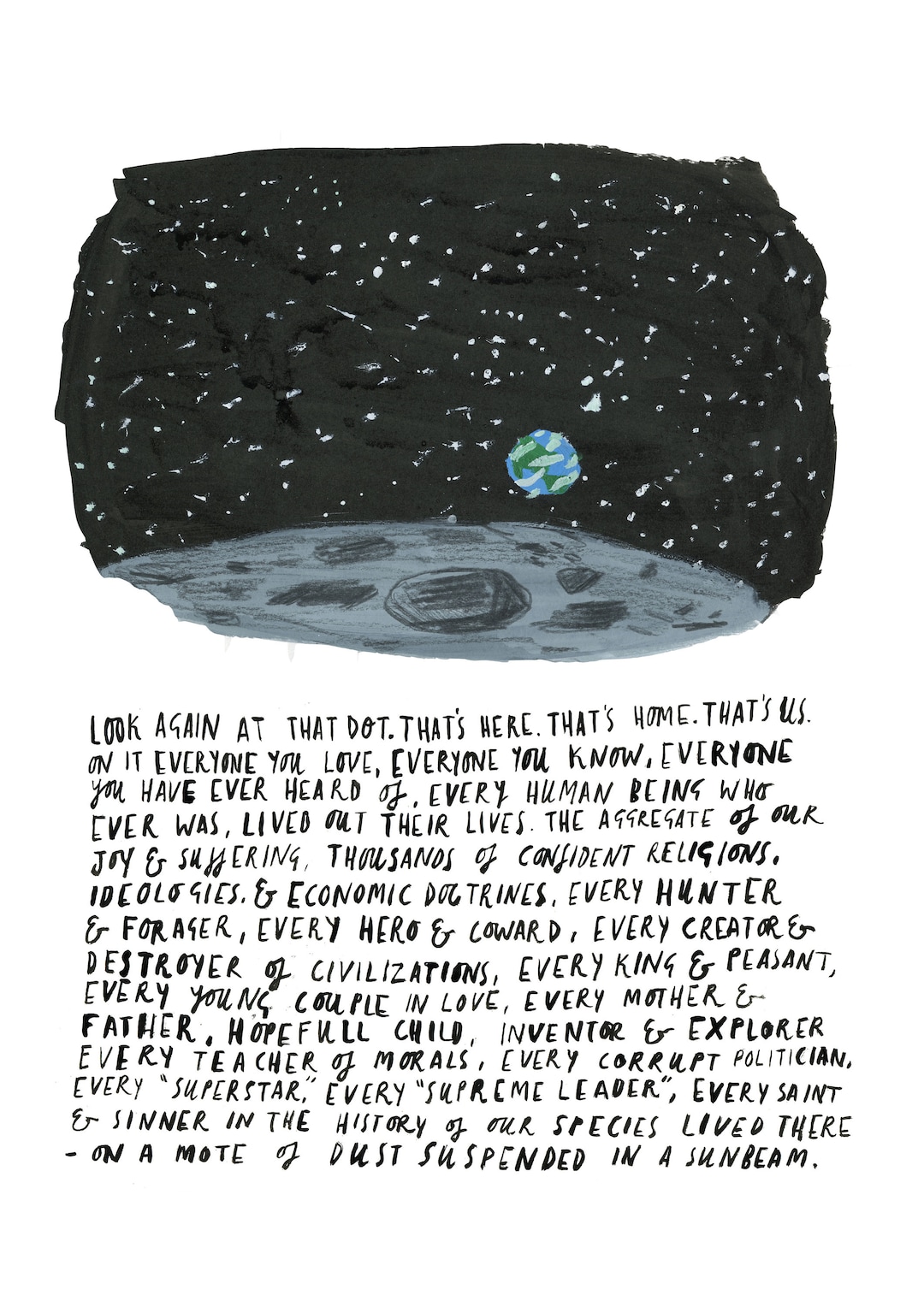 Pale Blue Dot (carl Sagan Quote) - Etsy