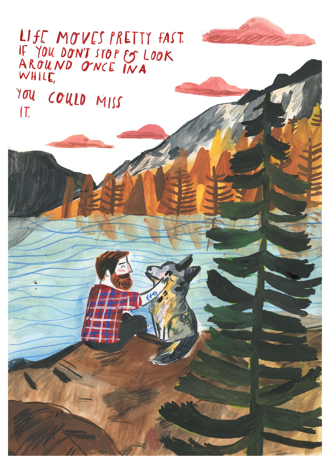 NEW// Life Moves Fast Postcard - Etsy