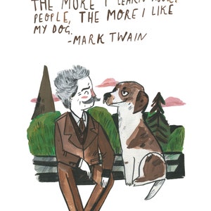 Mark Twain Dogs Print - Etsy