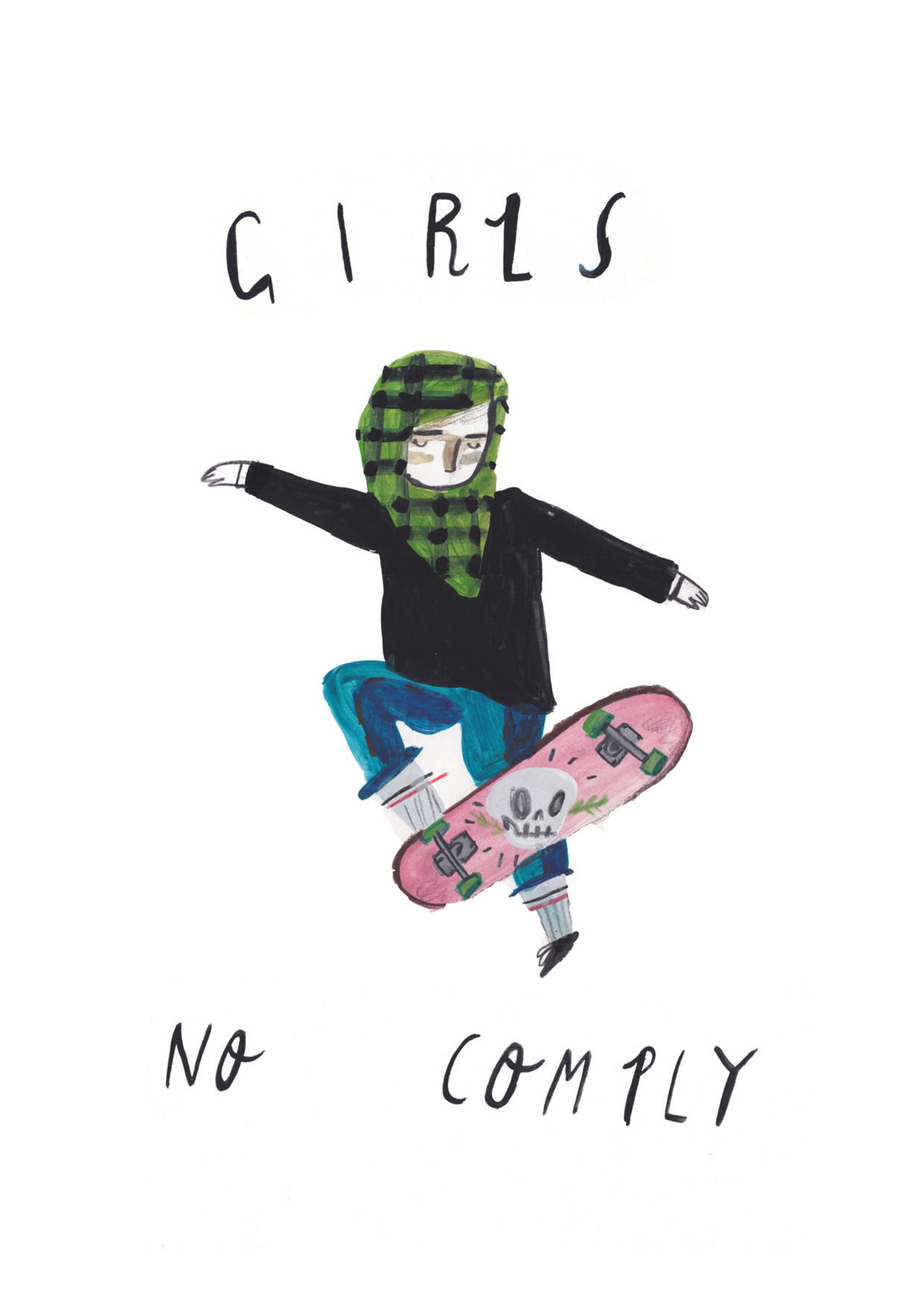 Girls No Comply Postcard - Etsy UK