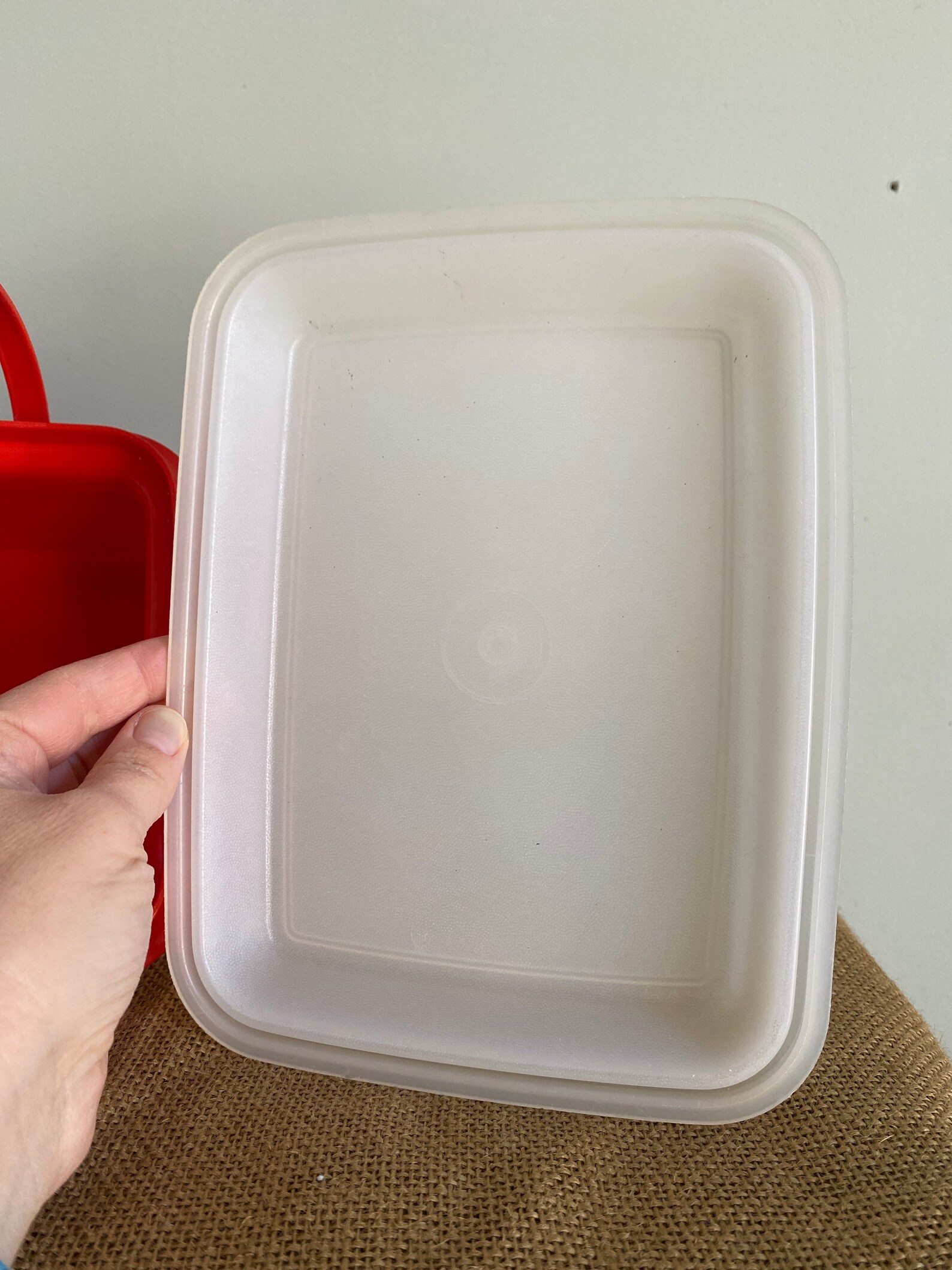 Vintage Orange/red Rectangle Box With Handles - Etsy