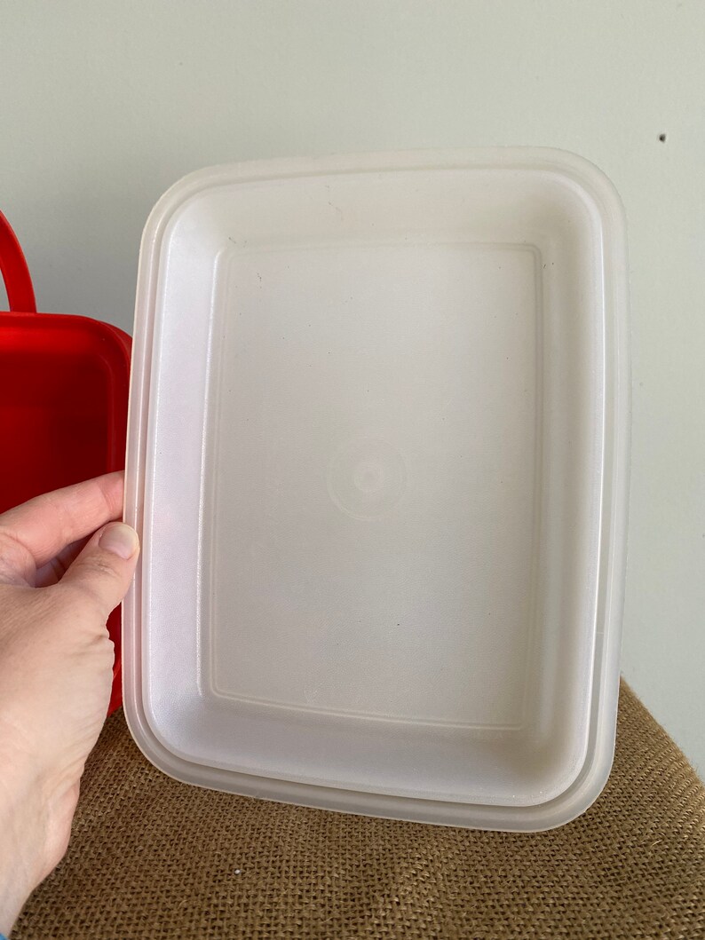 Vintage Orange/red Rectangle Box With Handles - Etsy