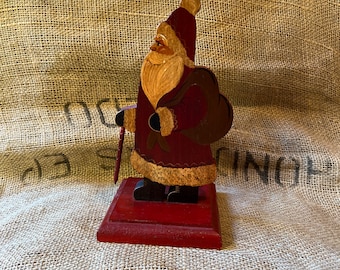 Vintage Farmhouse Style Rustic Wood Folk Art Santa Christmas | Etsy
