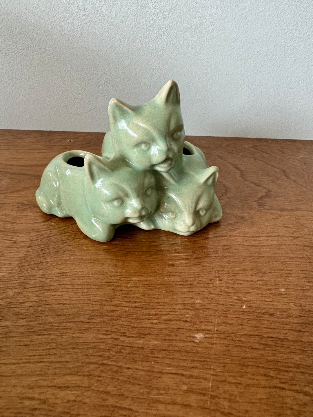 Aqua 3 Cat Planter Triple Cats Kittens Planter - Etsy