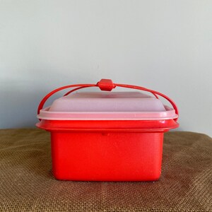 Vintage Orange/red Rectangle Box With Handles - Etsy