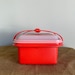Vintage Orange/red Rectangle Box With Handles - Etsy