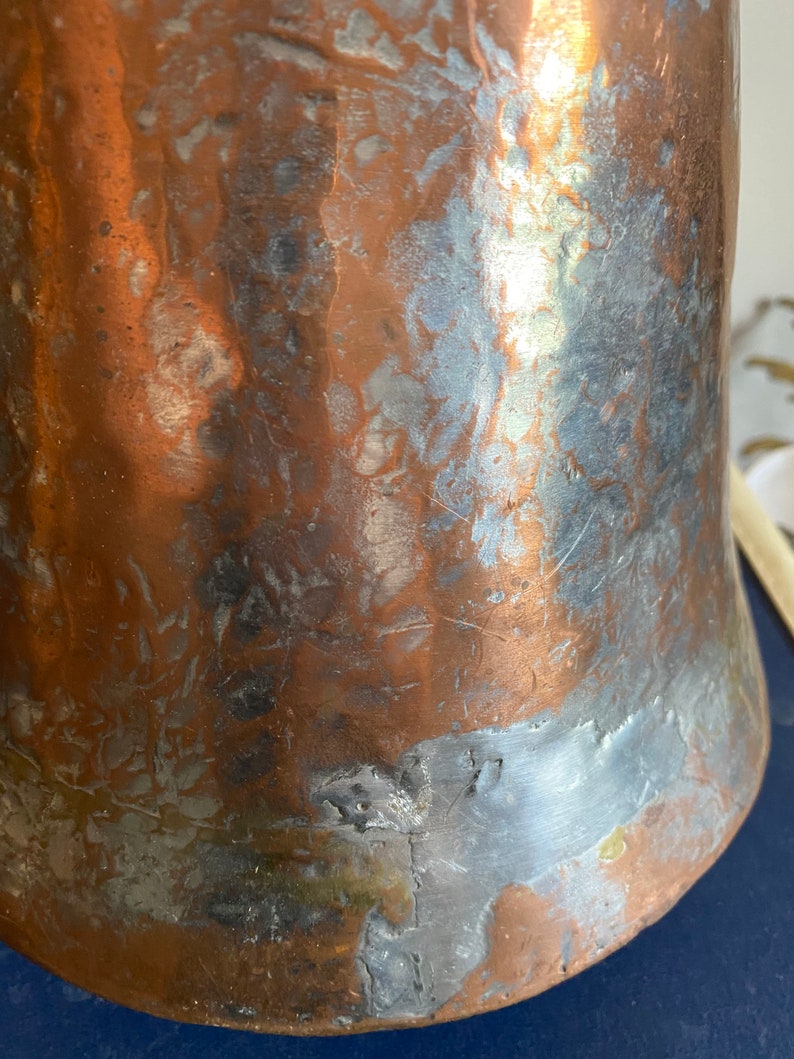 Vintage Hammered Handmade Tall Tea Kettle With Brass Handle | Etsy