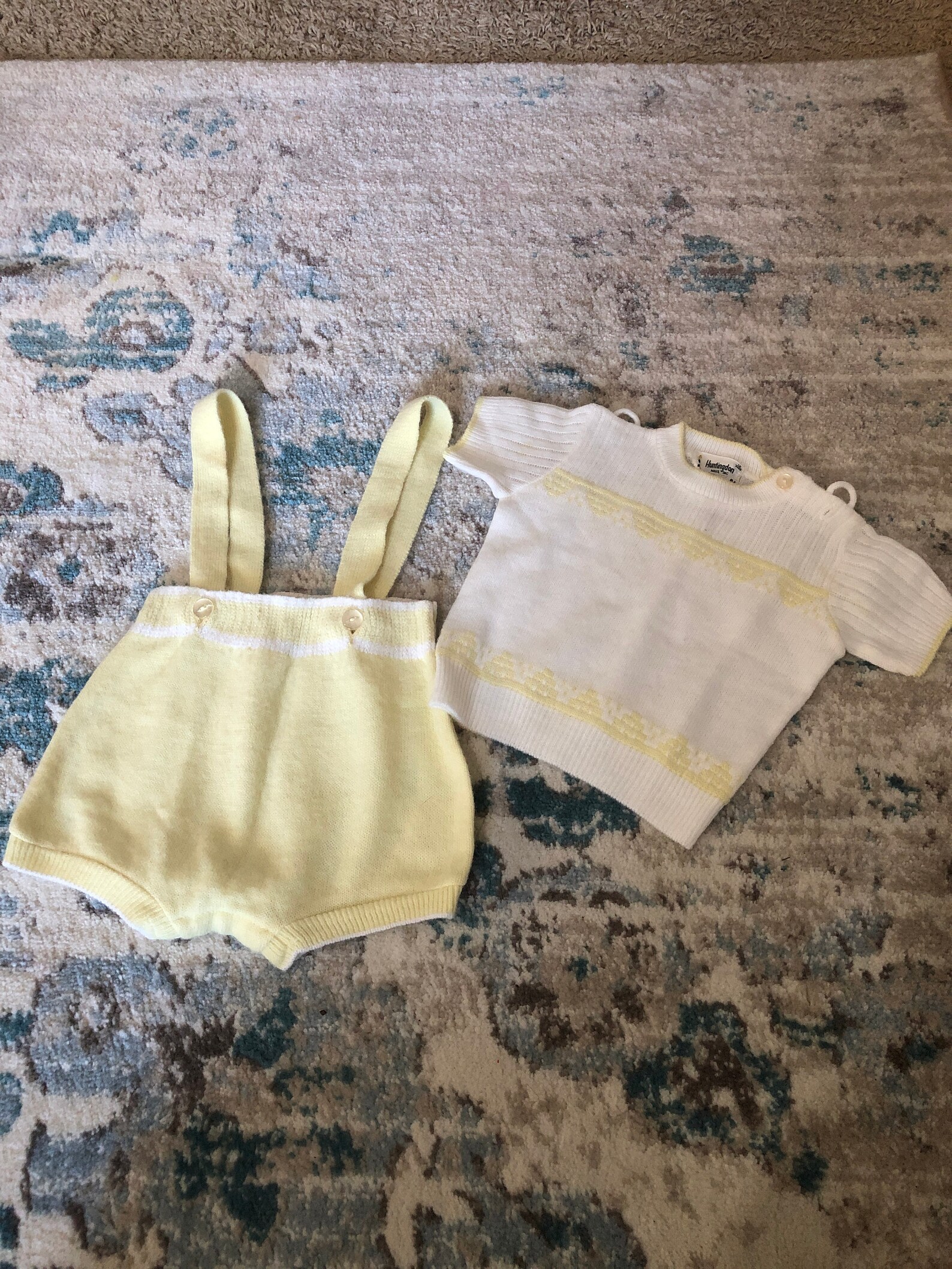 Super Cute Gender Neutral Knit Top and Bottoms With Suspenders | Etsy