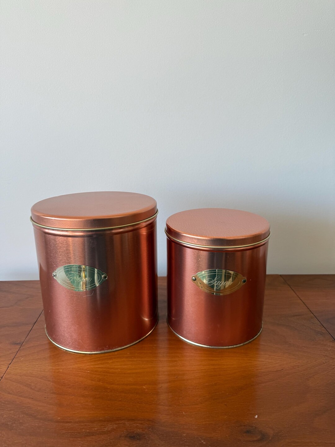 Vintage Ballonoff Canisters Brass and Copper Colored - Etsy