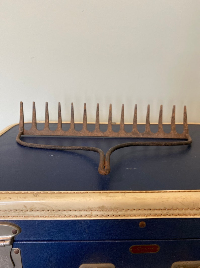 Antique rustic rusty metal rake head for farmhouse decor or | Etsy