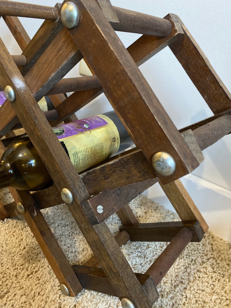 Vintage Wood Expandable Wine Rack Made by Gail Craft - Etsy