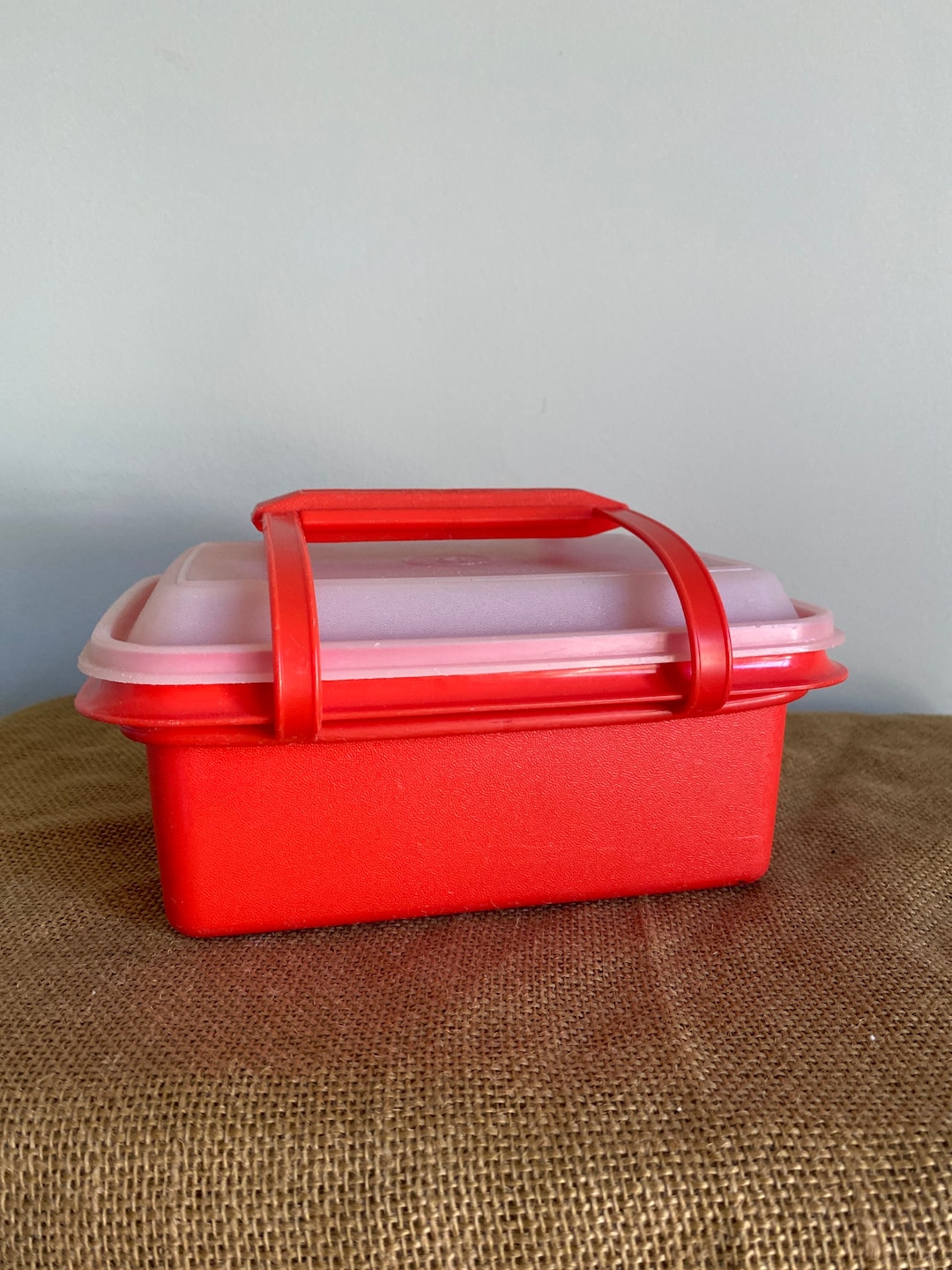 Vintage Orange/red Rectangle Box With Handles - Etsy