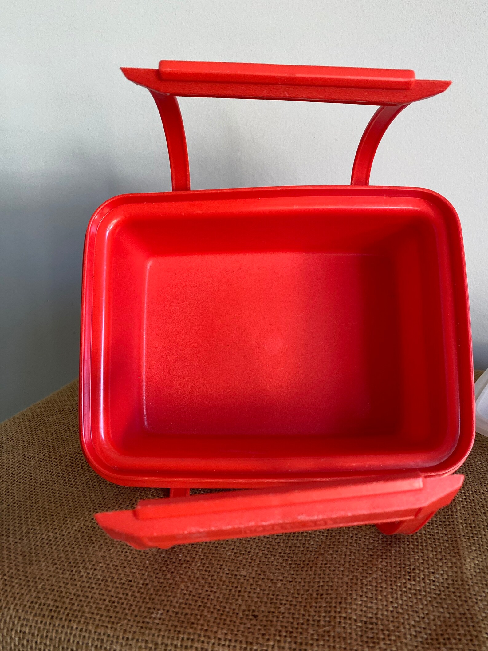Vintage Orange/red Rectangle Box With Handles - Etsy