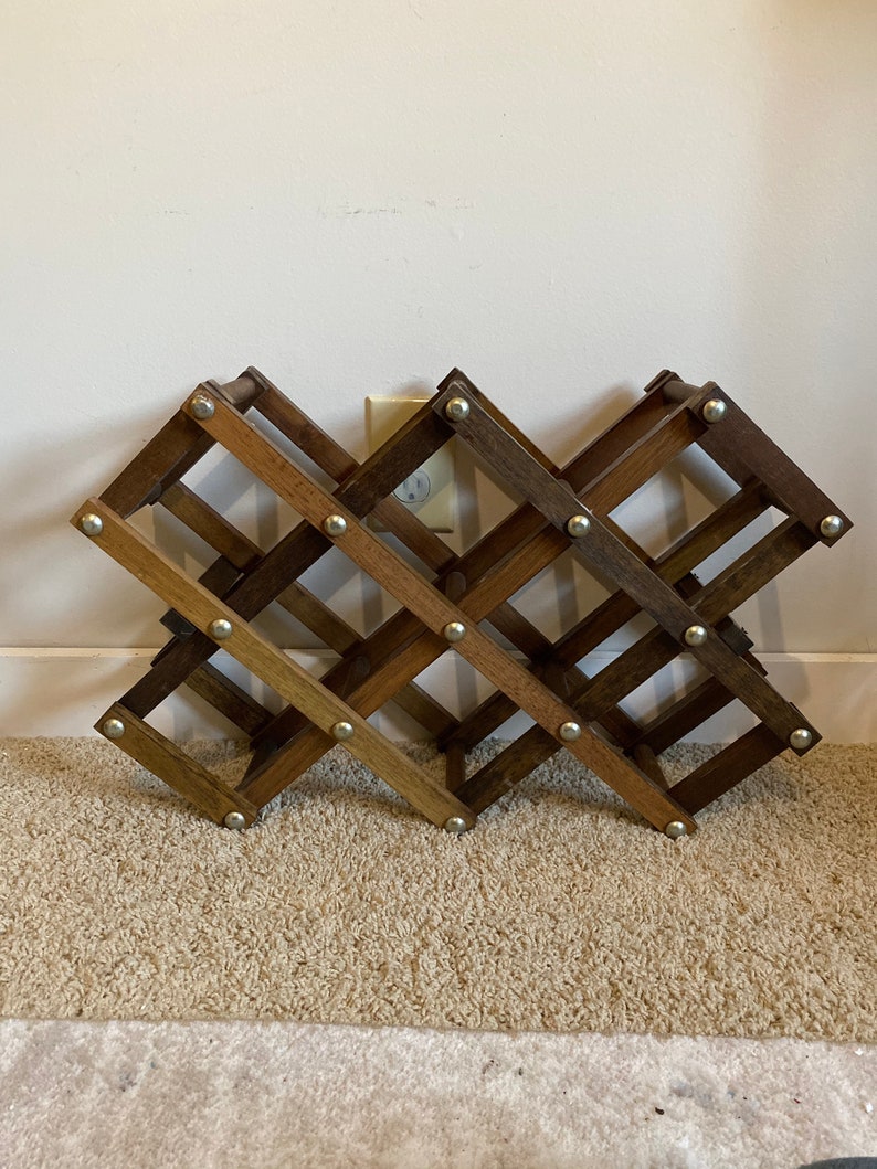 Vintage Wood Expandable Wine Rack Made by Gail Craft - Etsy