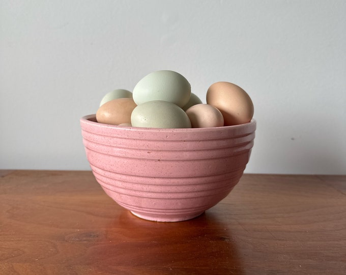 Vintage Pink Speckled Mccoy Beehive Bowl 7 Inch - Etsy