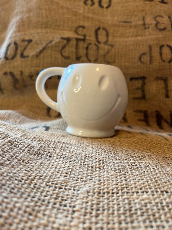 Vintage 1970s White Mccoy Smiley Face Mug | Etsy