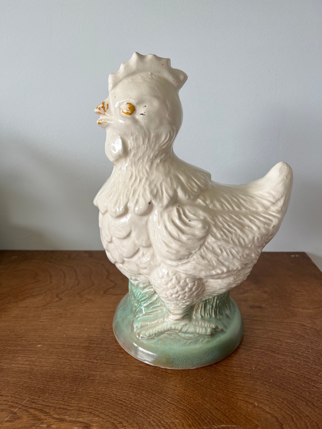 Rare Vintage Large Ceramic Chicken Hen Yard Ornament - Etsy