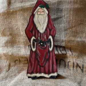 Vintage Farmhouse Style Rustic Wood Folk Art Santa Christmas Decor - Etsy