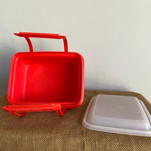 Vintage Orange/red Rectangle Box With Handles - Etsy