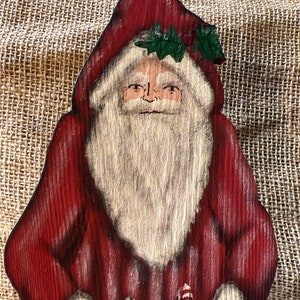 Vintage Farmhouse Style Rustic Wood Folk Art Santa Christmas Decor - Etsy