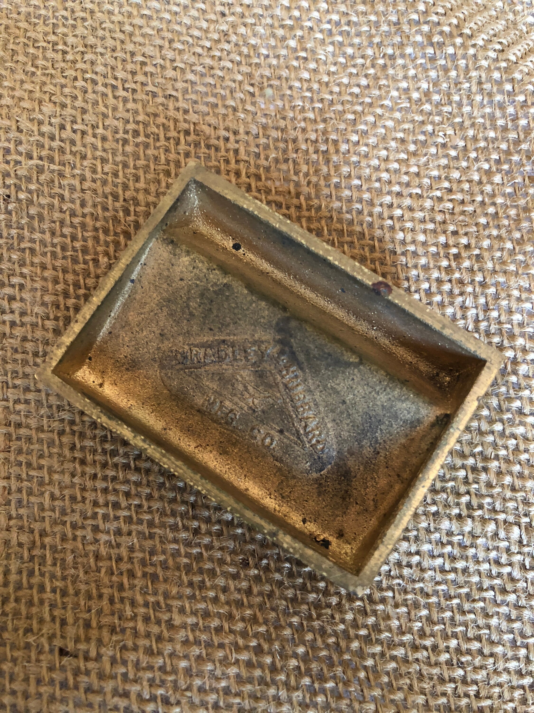 Vintage Bradley Hubbard Mfg Co brass stamp holder box | Etsy
