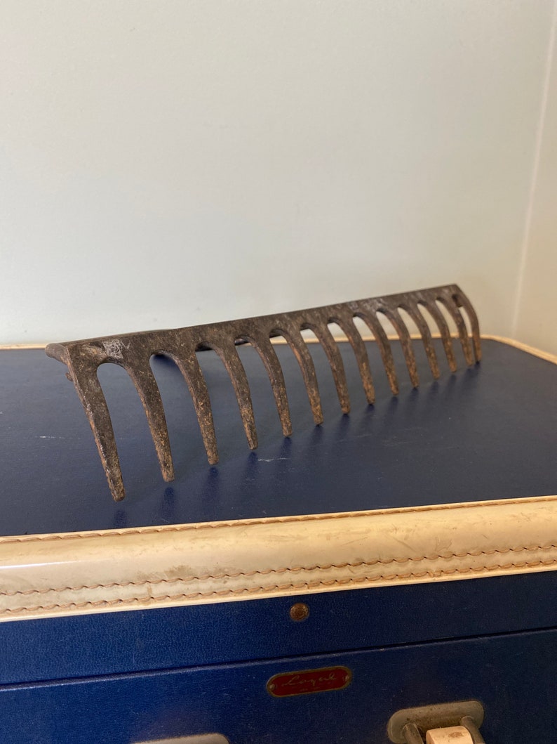 Antique rustic rusty metal rake head for farmhouse decor or | Etsy